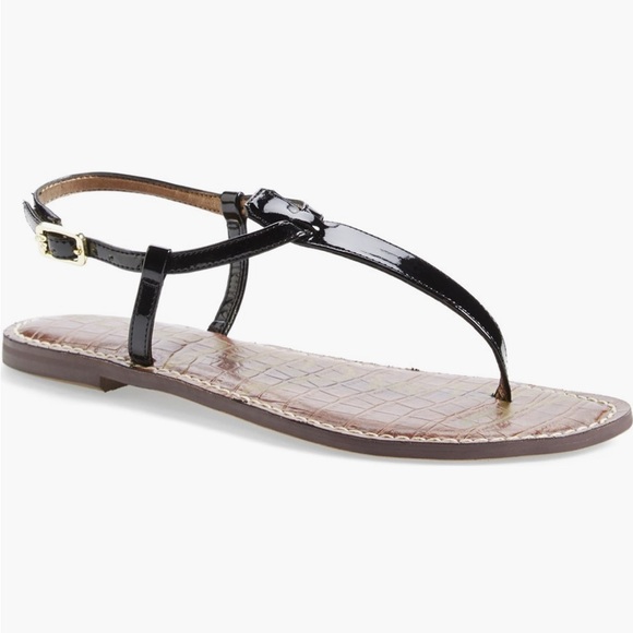 Sam Edelman | Shoes | Sam Edelman Gigi Thong Sandals Black Patent ...